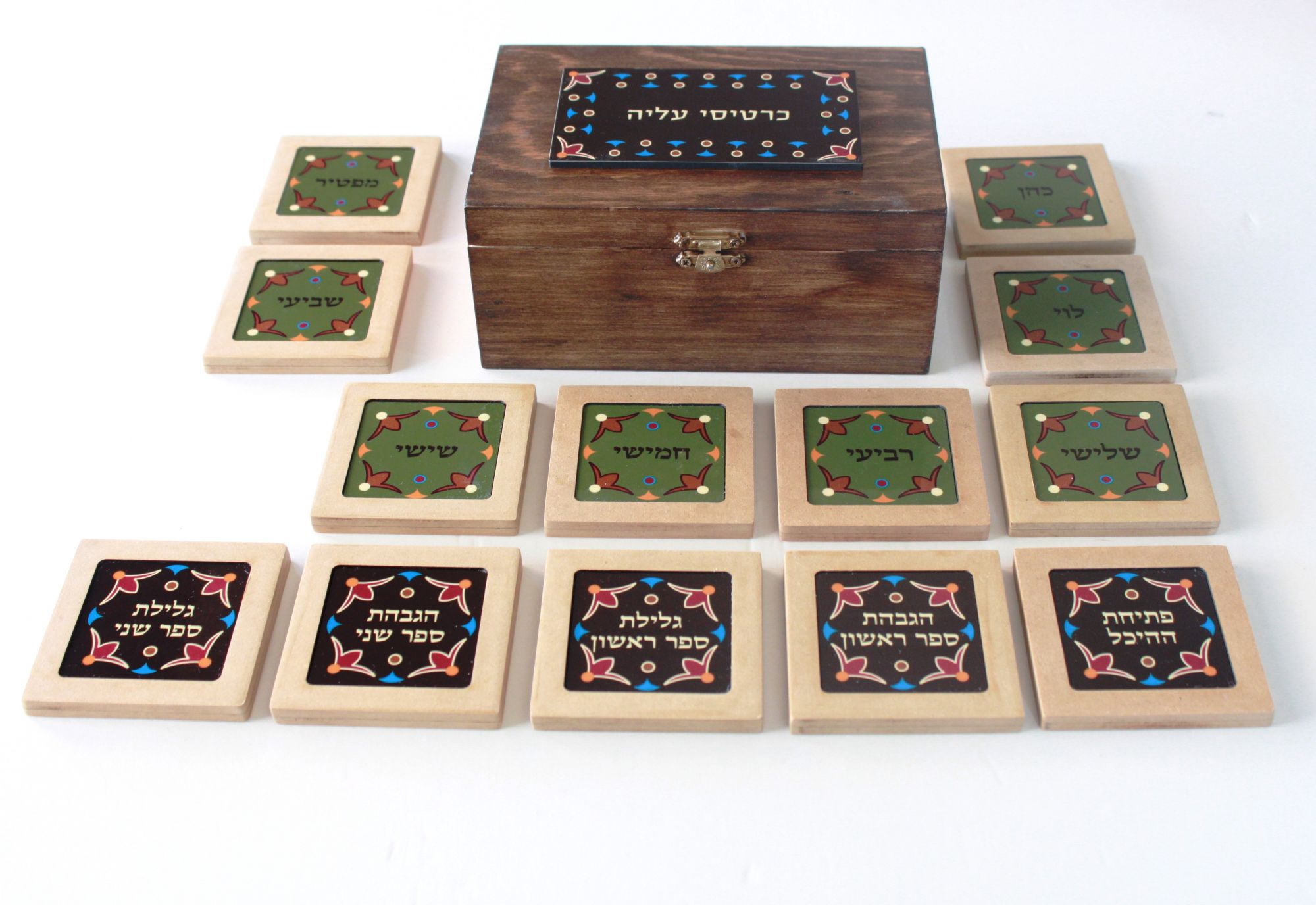 Chaguta - Torah Reading Cards - Torah reading cards-Green & Black